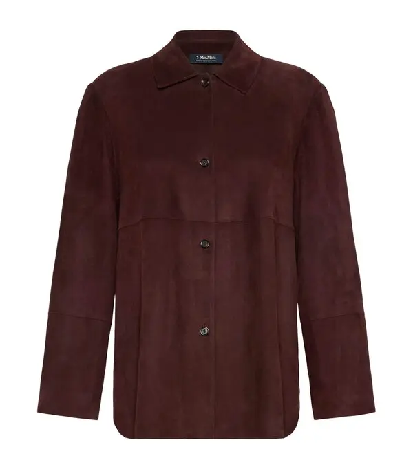 Max Mara Suede Shirt Jacket - Burgundy