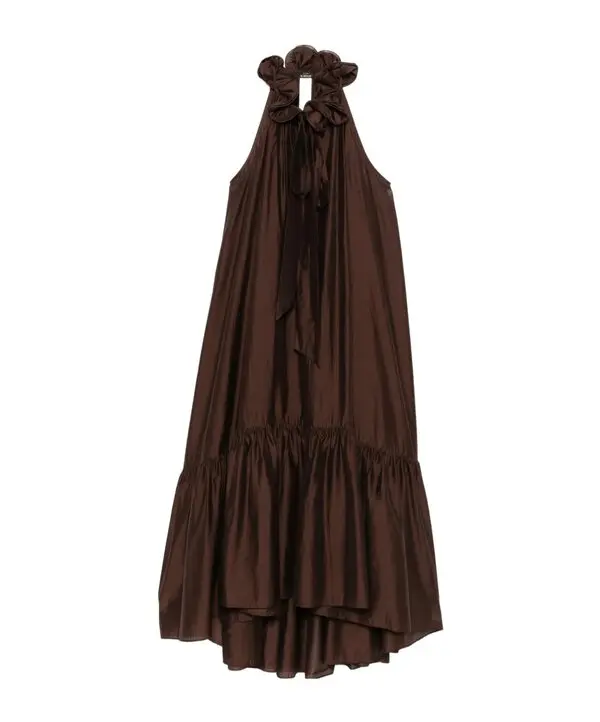 TWINSET Ruffled Sleeveless Halterneck Maxi Dress