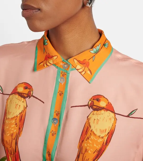 Farm Rio Tropical Bird Print Shirt