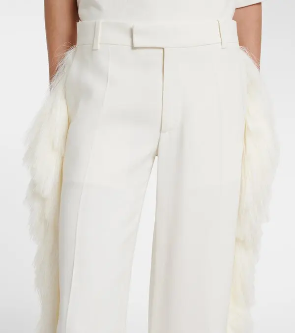 Phoebe Philo Fringed Wide-leg Trousers