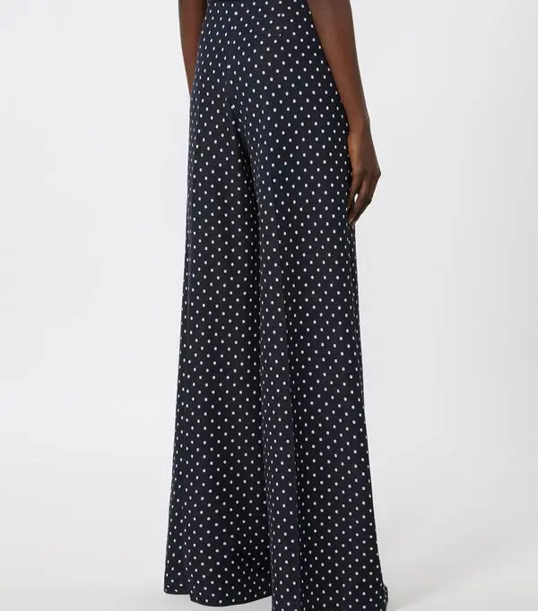 Max Mara Polka Dot Wide-leg Trousers - Navy