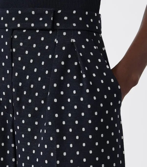 Max Mara Polka Dot Wide-leg Trousers - Navy