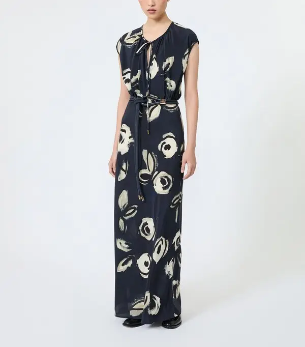 Max Mara Printed Silk Maxi Dress