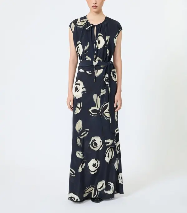 Max Mara Printed Silk Maxi Dress