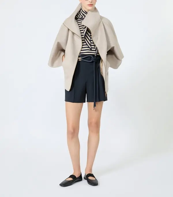 Max Mara Striped T-shirt With Detachable Scarf - Grey