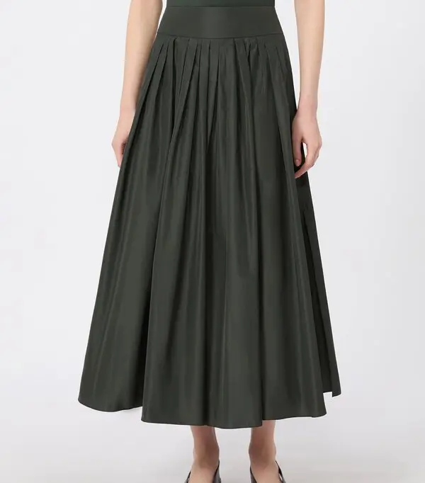 Max Mara Pleated Maxi Skirt - Green