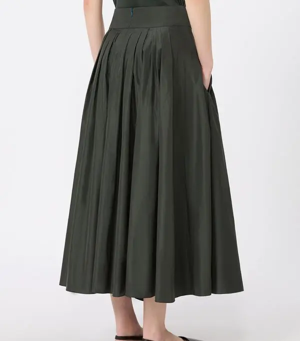 Max Mara Pleated Maxi Skirt - Green
