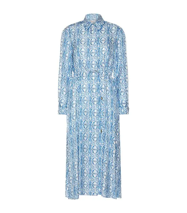 Max Mara Silk Midi Shirt Dress - Blue