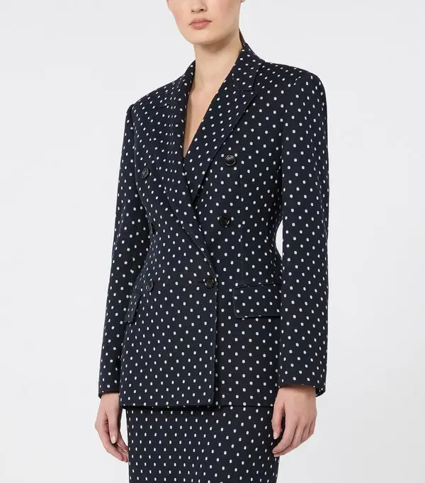 Max Mara Double Breasted Polka Dot Blazer