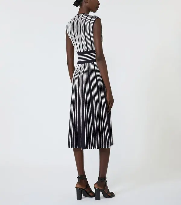 Max Mara Stripe Knit Midi Dress - Navy