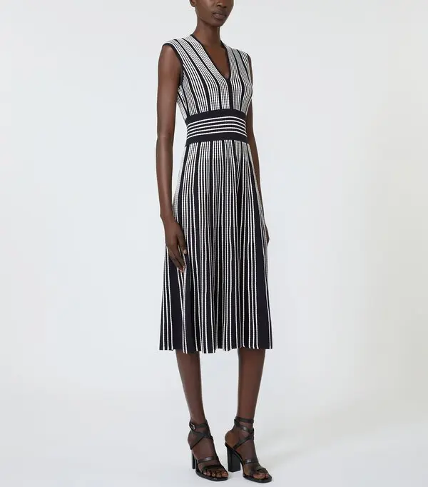 Max Mara Stripe Knit Midi Dress - Navy