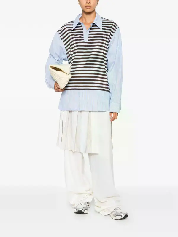 CHARLES JEFFREY Striped Cotton Polo Shirt