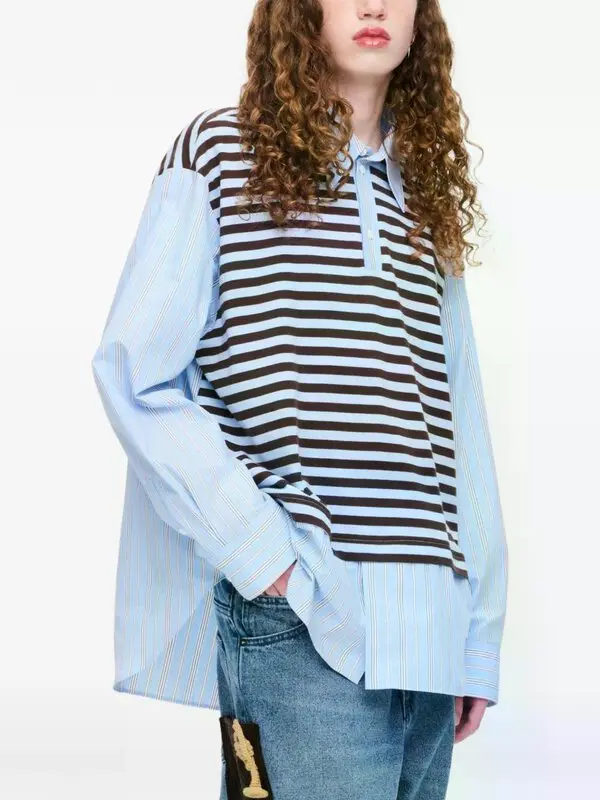 CHARLES JEFFREY Striped Cotton Polo Shirt