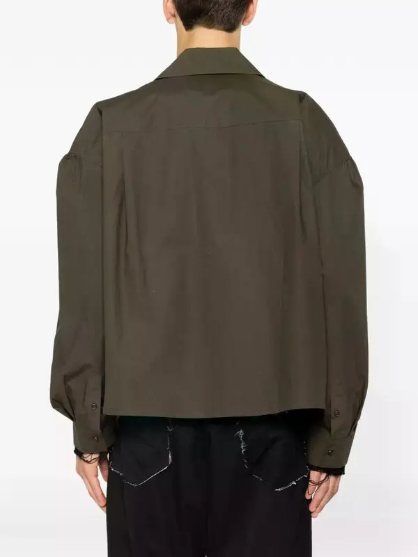 OPEN YY Bead-embellished Cropped Shirt