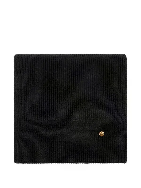 Versace Ribbed-knit Medusa-plaque Scarf