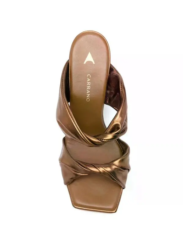 ANDREA CARRANO Metallic Twist-detail Sandals