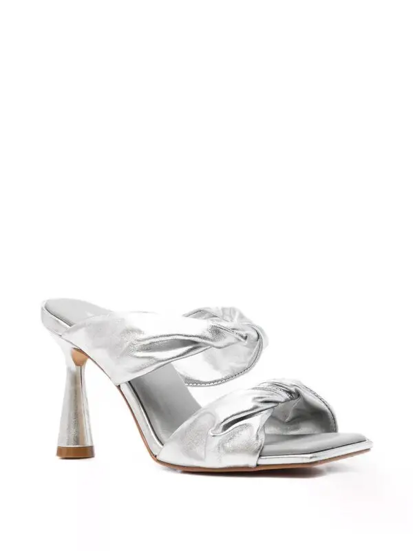 ANDREA CARRANO Twisted Strap Square Toe Sandals