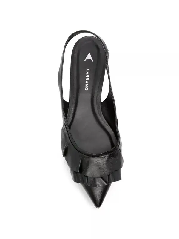 ANDREA CARRANO Ruffled Pointed-toe Flat Pumps