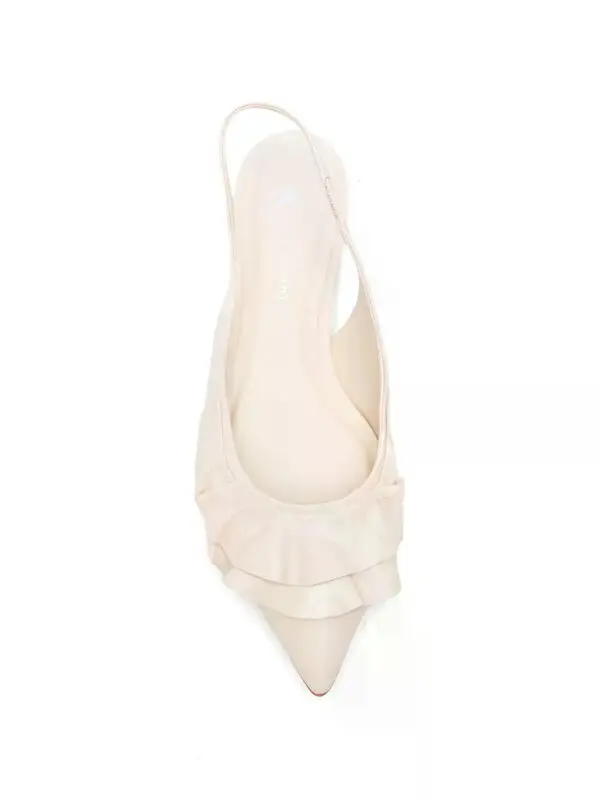 ANDREA CARRANO Ruffled Slingback Flat Sandals