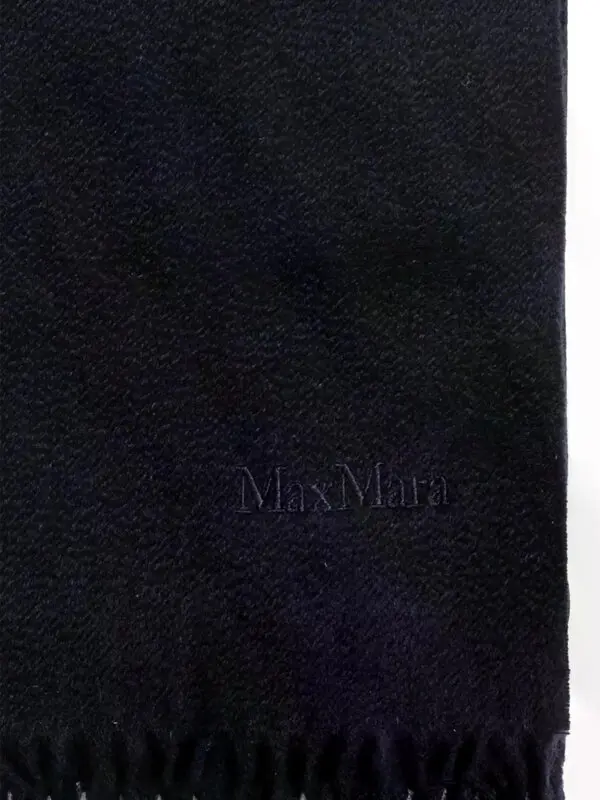 Max Mara Fringed Cashmere Scarf - Blue
