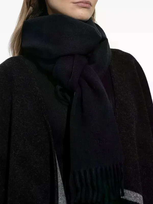 Max Mara Fringed Logo-embroidered Scarf