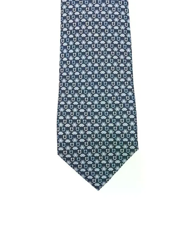 FERRAGAMO Gancini Floral-print Neck Tie
