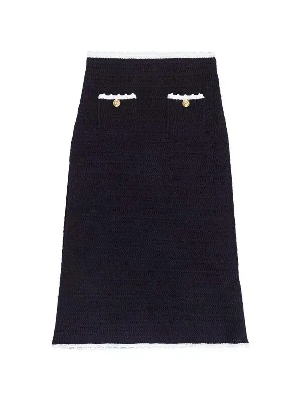 Maje Crochet-knit Midi Skirt