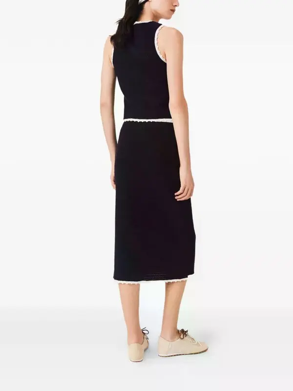 Maje Crochet-knit Midi Skirt