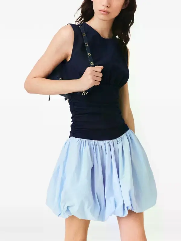 Maje Bubble Skirt Mini Dress - Blue