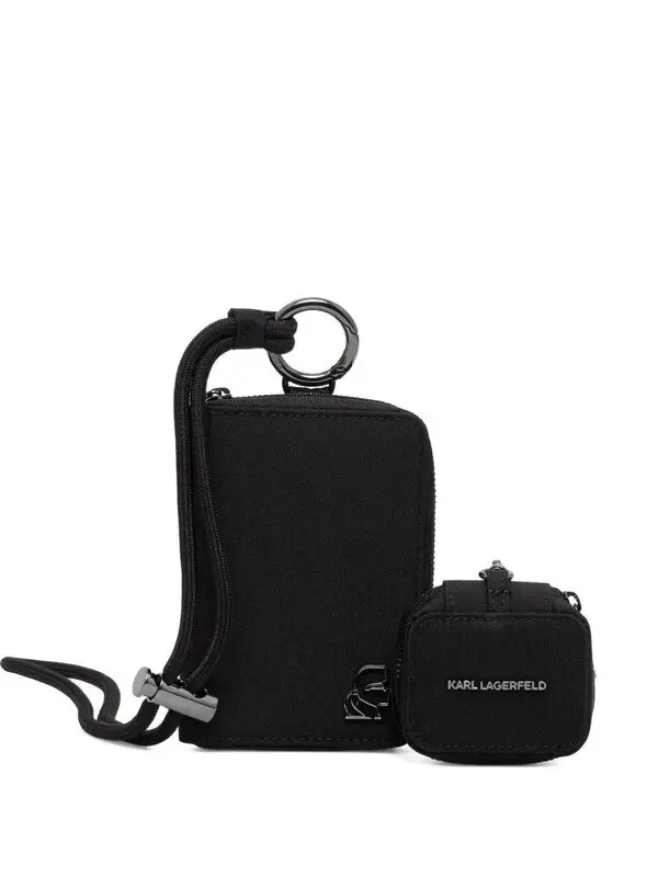 Karl Lagerfeld Logo-plaque Lanyard Wallet - Black