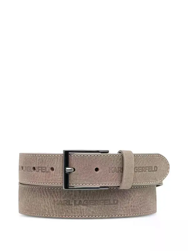 Karl Lagerfeld Logo Debossed Topstitched Belt
