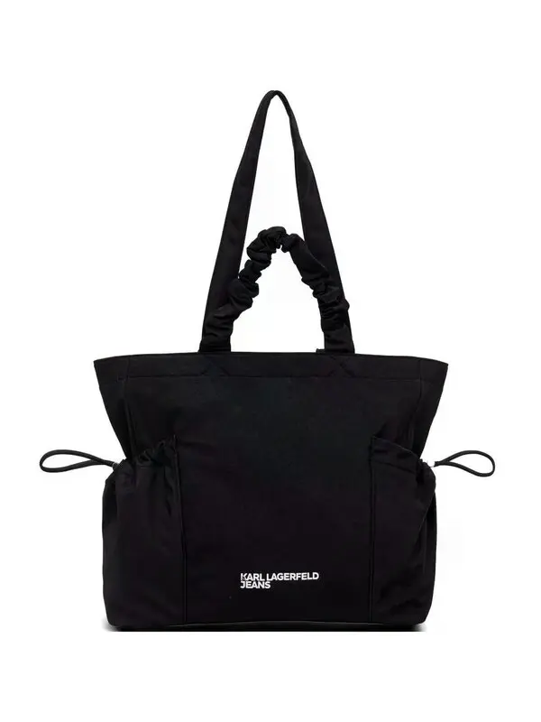Karl Lagerfeld Ruched Handle Tote Bag - Black