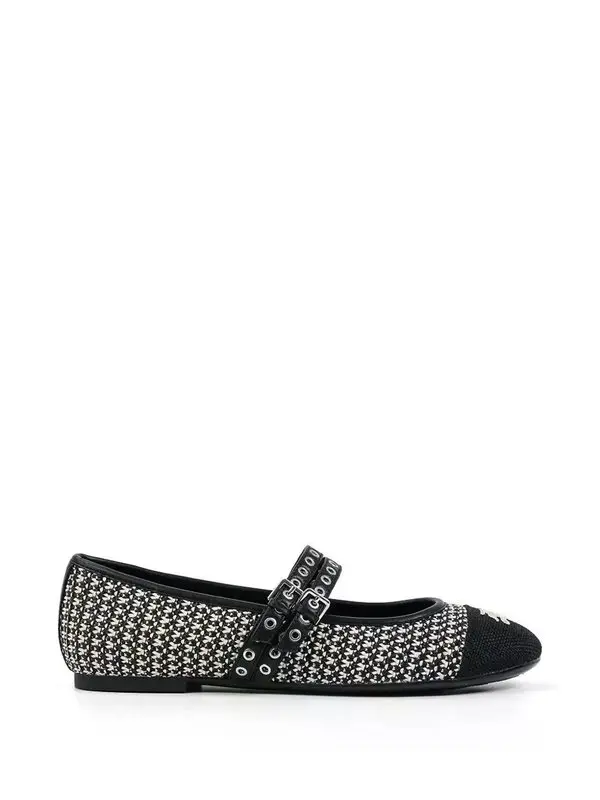 Karl Lagerfeld Eyelet-embellished Ballet Flats - Black
