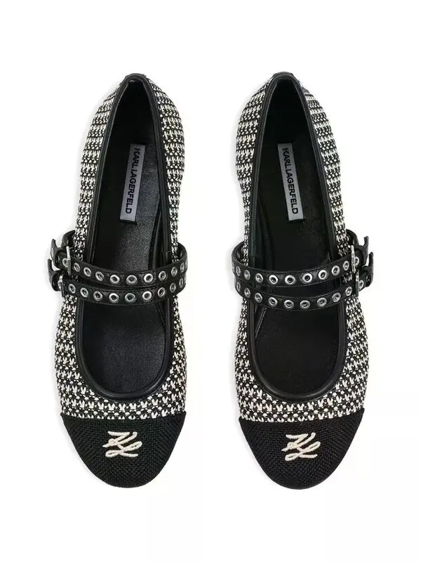 Karl Lagerfeld Eyelet-embellished Ballet Flats