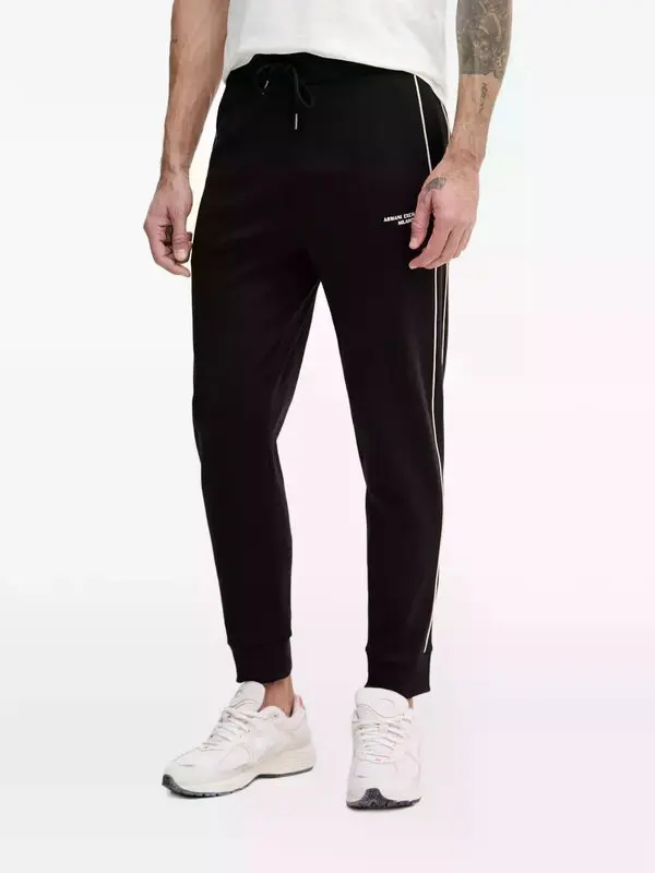 Armani Exchange Logo-print Piped Track Pants - Black