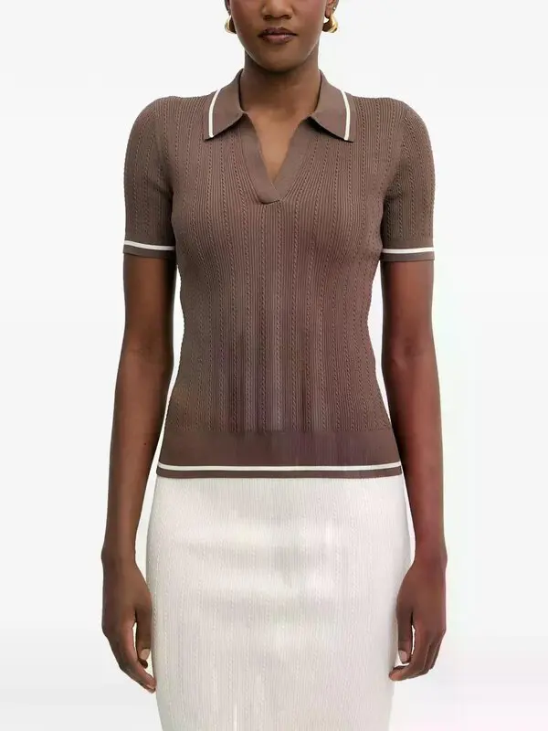 Armani Exchange Cable-knit V-neck T-shirt
