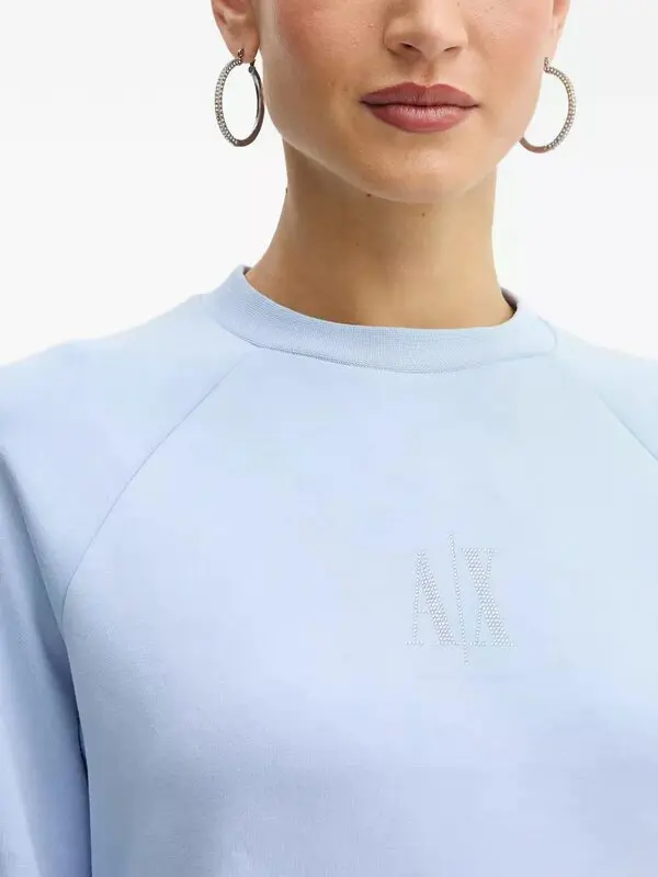 Armani Exchange Rhinestone Logo Raglan Sleeve Sweater