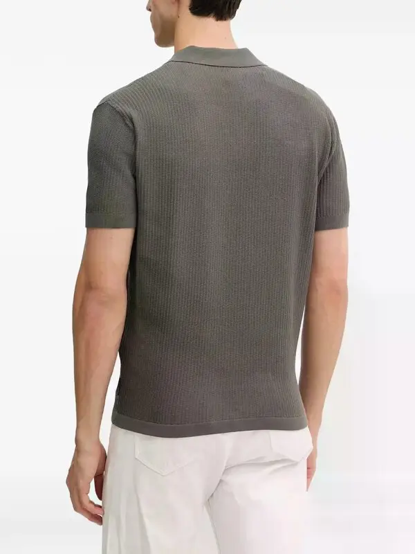 Armani Exchange Ribbed-knit Polo Shirt