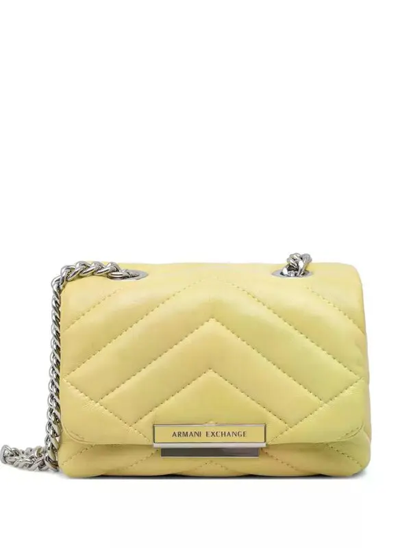 Armani Exchange Quilted Cross Body Mini Bag - Yellow