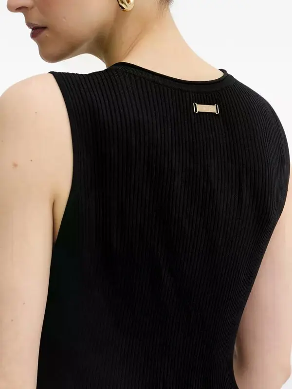 Armani Exchange Ribbed Knit V-neck Midi Dress