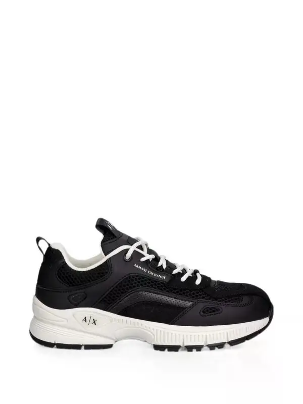 Armani Exchange Panelled Mesh-insert Sneakers - Black