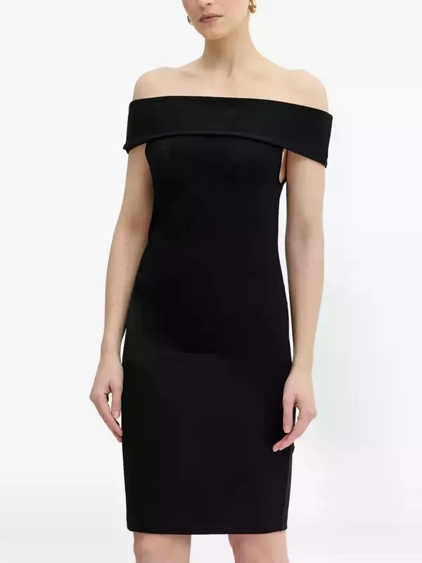 Armani Exchange Ribbed Off-shoulder Mini Dress