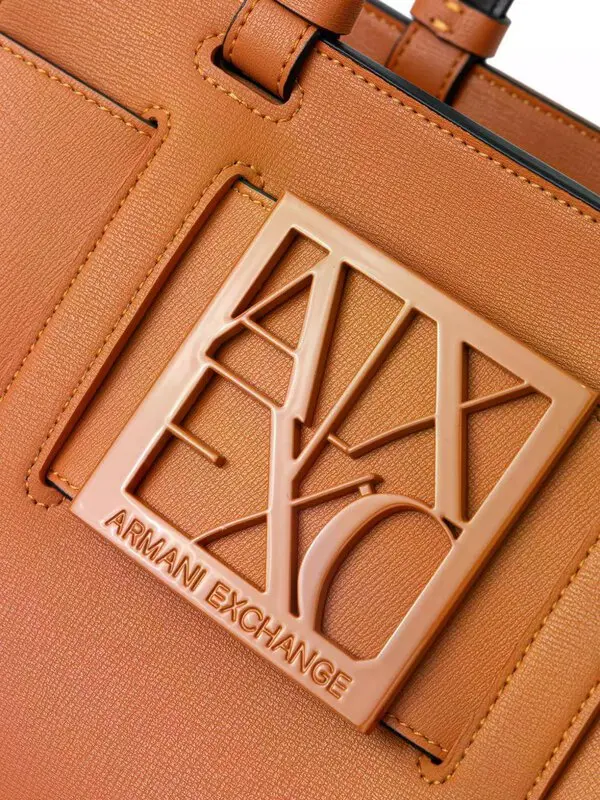 Armani Exchange Logo Plaque Tote Bag