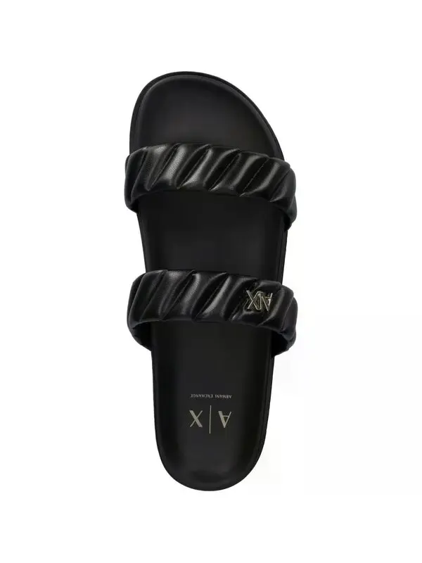 Armani Exchange Quilted Double-strap Slides