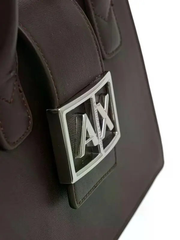 Armani Exchange Logo Plaque Tote Bag