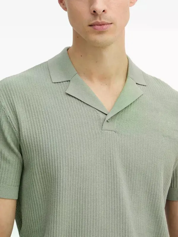 Armani Exchange Ribbed-knit Polo Shirt