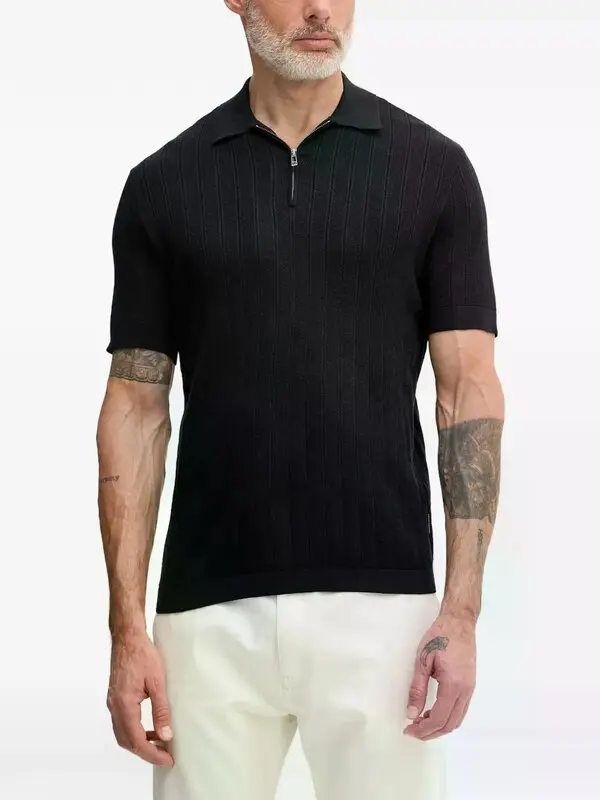 Armani Exchange Ribbed Zip-fastening Polo Shirt