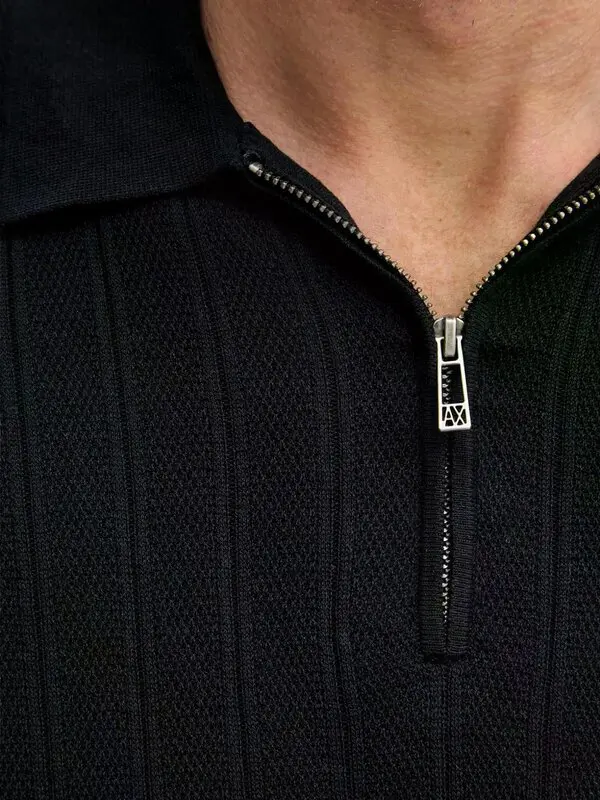 Armani Exchange Ribbed Zip-fastening Polo Shirt