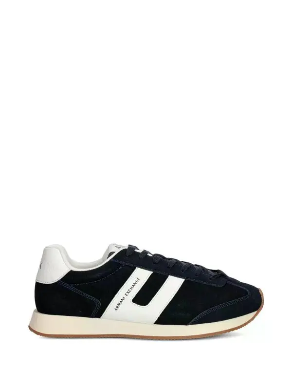 Armani Exchange Paneled Logo Sneakers - Blue