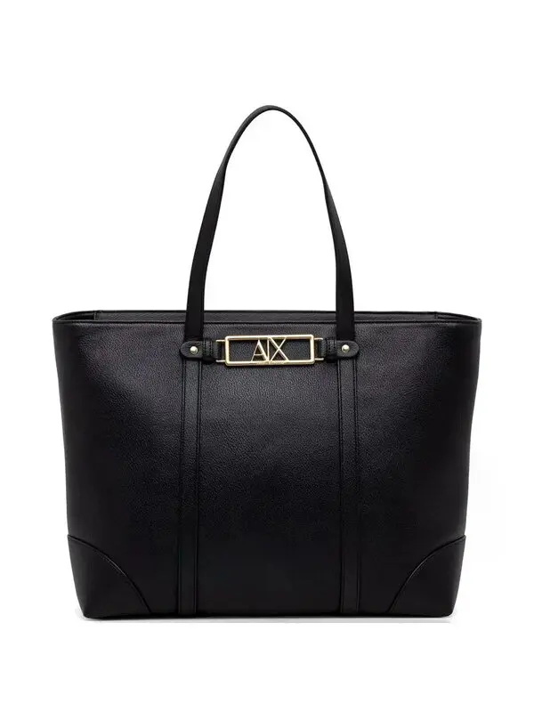 Armani Exchange Logo Plaque Tote Bag